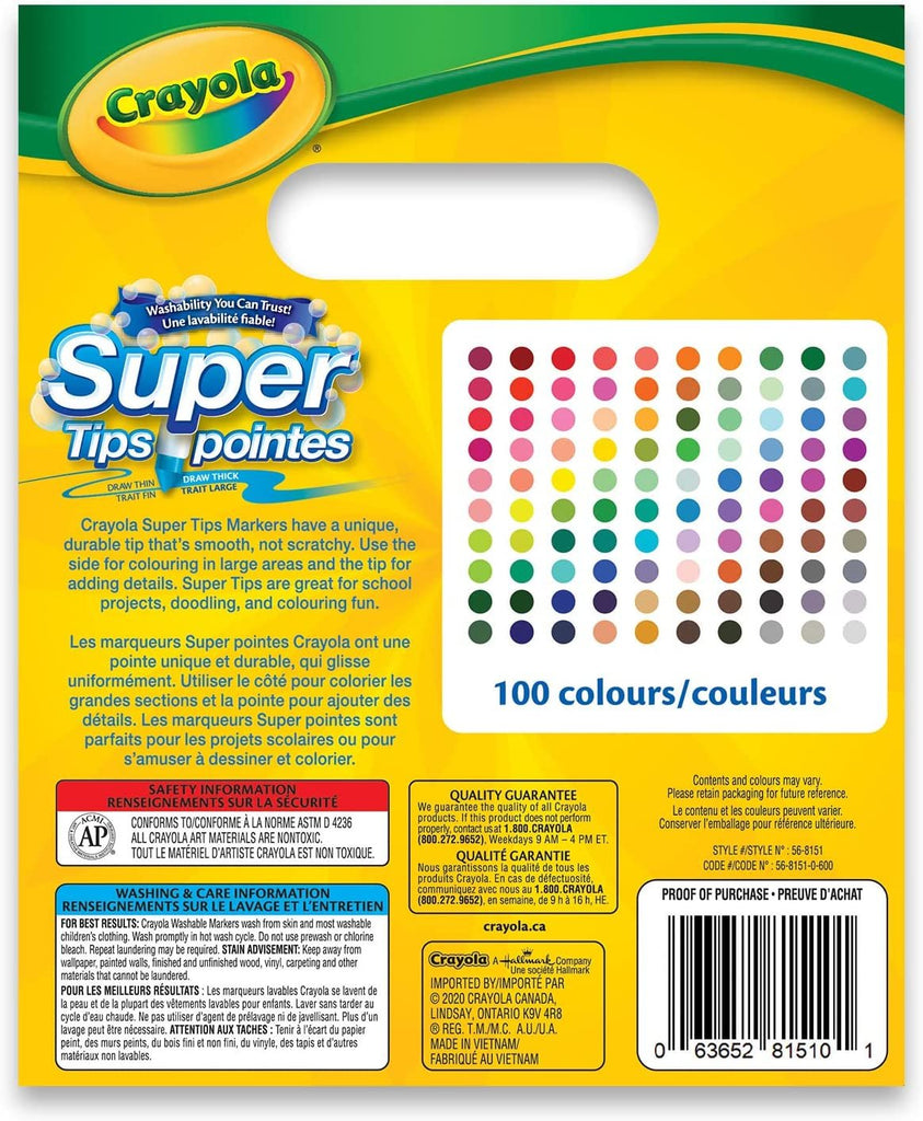 Crayola Super Tips Washable Markers 100 Count – Absolute Products Store